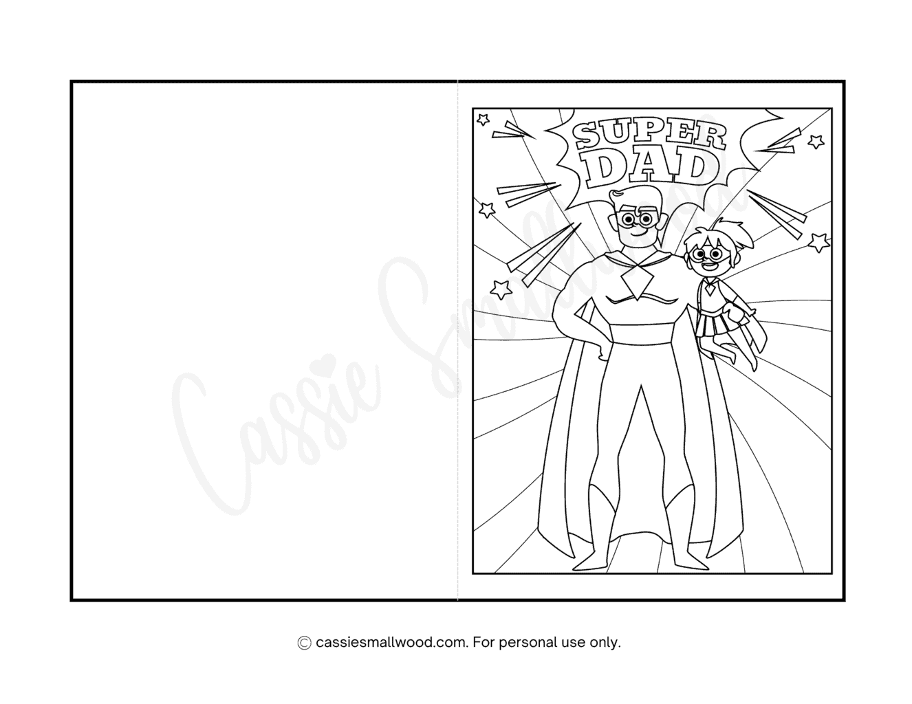 21 Cute Free Printable Father's Day Cards To Color - Cassie Smallwood