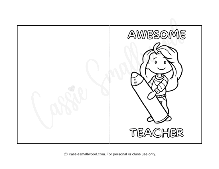 22 Cute Teacher Appreciation Coloring Pages (And Cards!) - Cassie Smallwood
