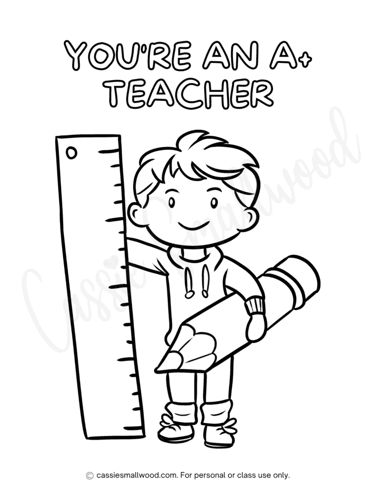 22 Cute Teacher Appreciation Coloring Pages (And Cards!) - Cassie Smallwood