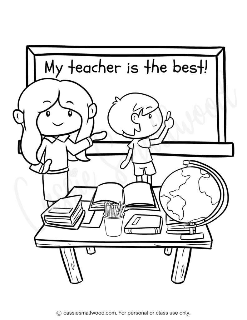 22 Cute Teacher Appreciation Coloring Pages (And Cards!) - Cassie Smallwood