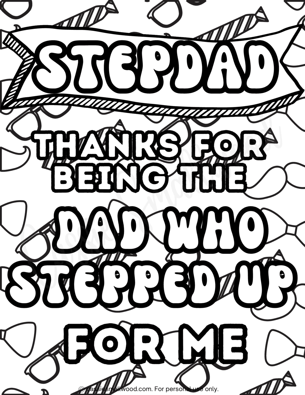 Stepdad Father's Day Coloring Page - Cassie Smallwood