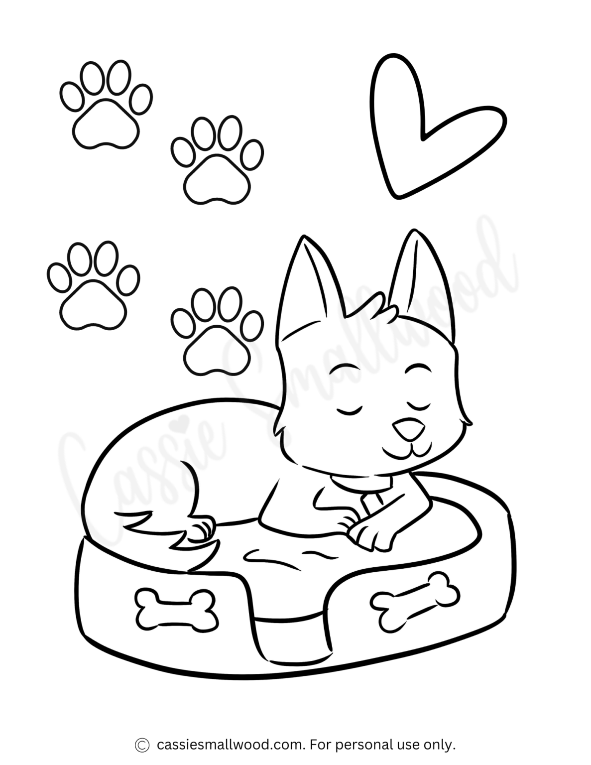 40 Cute Dog Coloring Pages - Cassie Smallwood