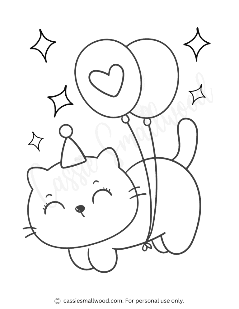 37 Cute Cat Coloring Pages - Cassie Smallwood