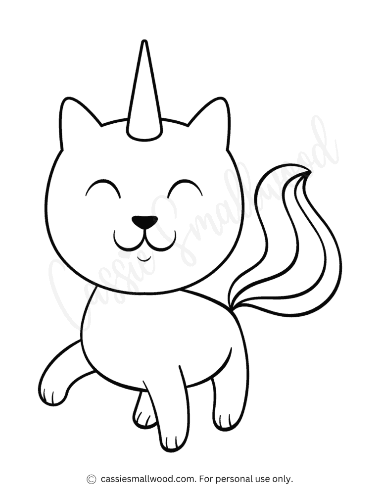 37 Cute Cat Coloring Pages - Cassie Smallwood