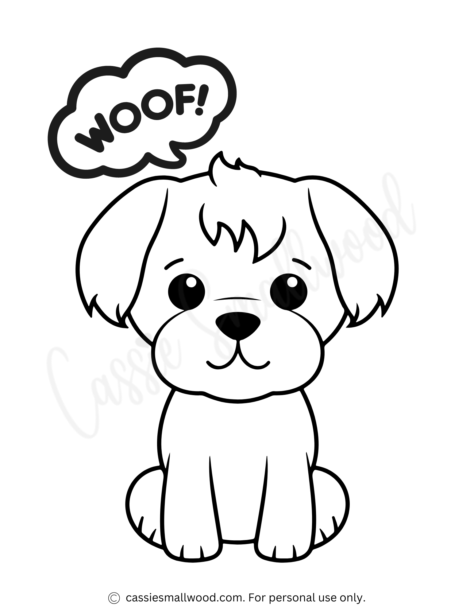 40 Cute Dog Coloring Pages - Cassie Smallwood