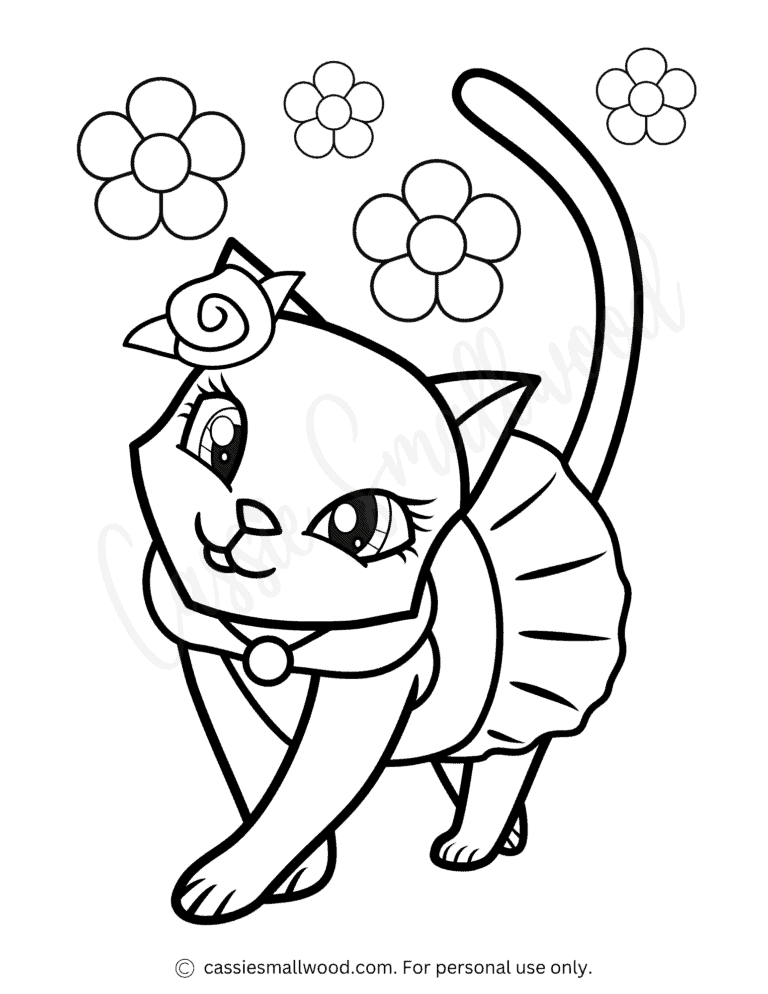 Coloring Cat Girl Pages Her Print Dc5a Grumpy Loves Kids Clipart People ...