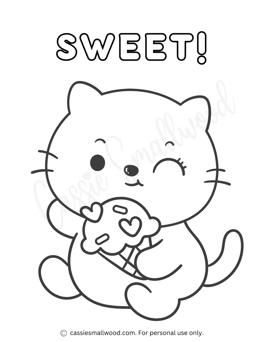 37 Cute Cat Coloring Pages - Cassie Smallwood
