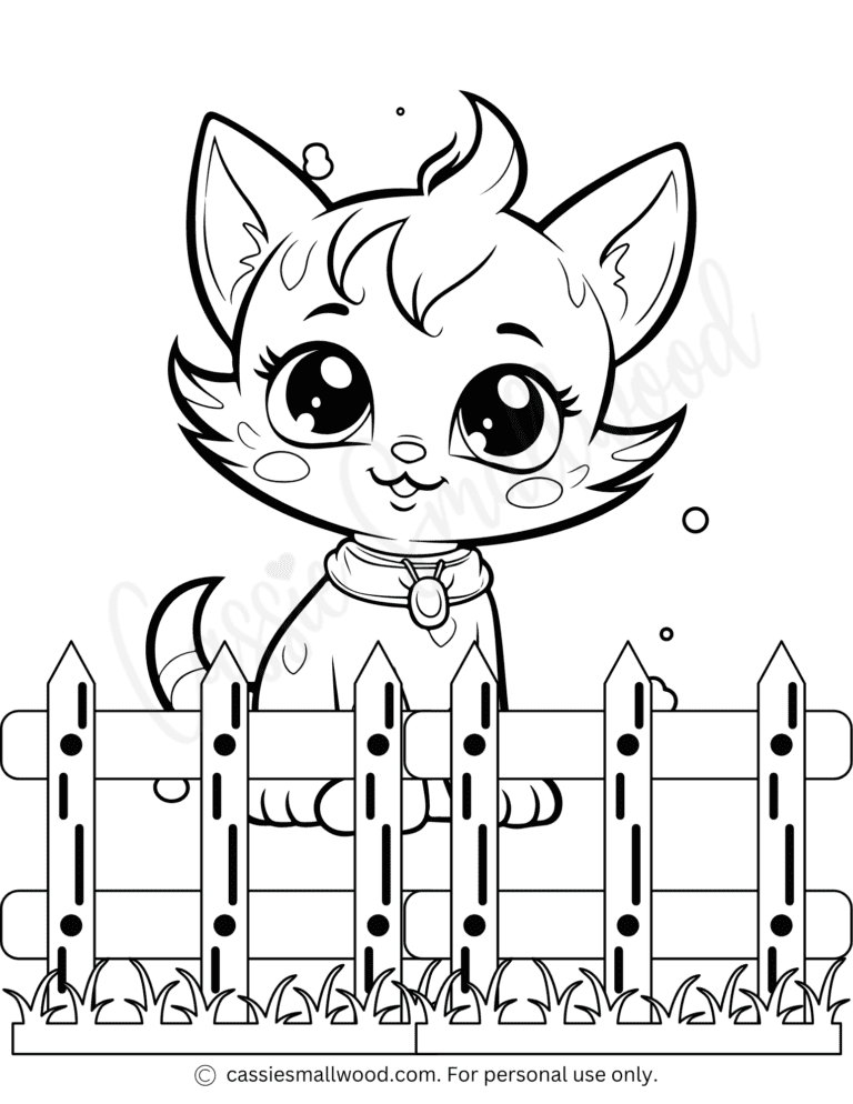 37 Cute Cat Coloring Pages - Cassie Smallwood