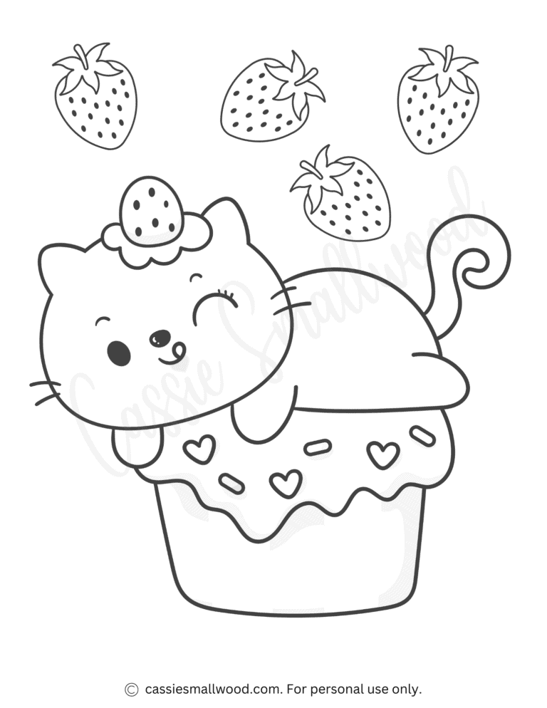 37 Cute Cat Coloring Pages - Cassie Smallwood