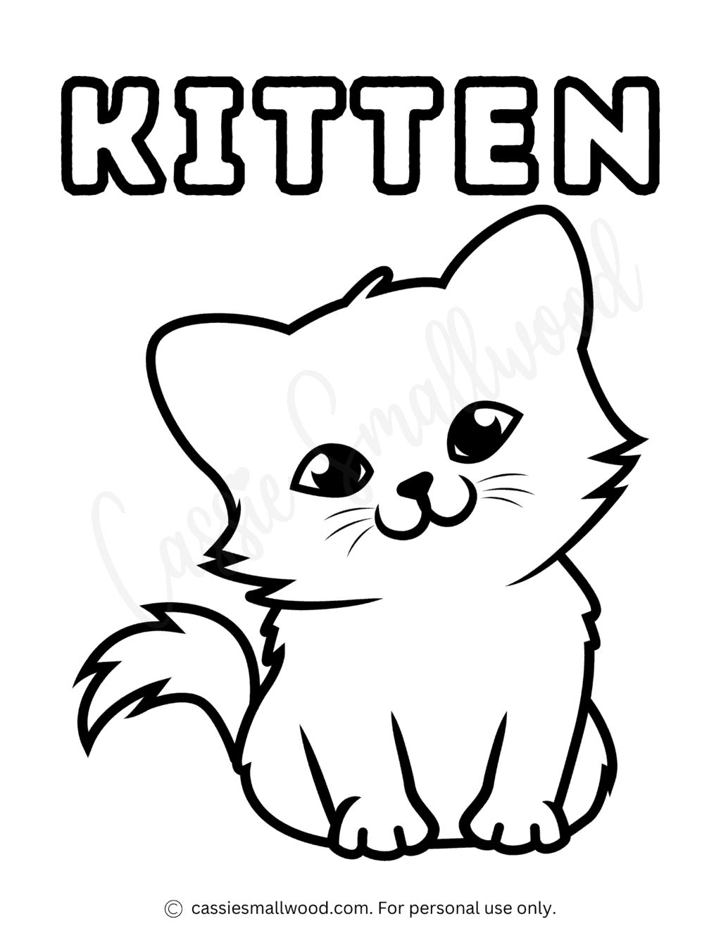 37 Cute Cat Coloring Pages - Cassie Smallwood