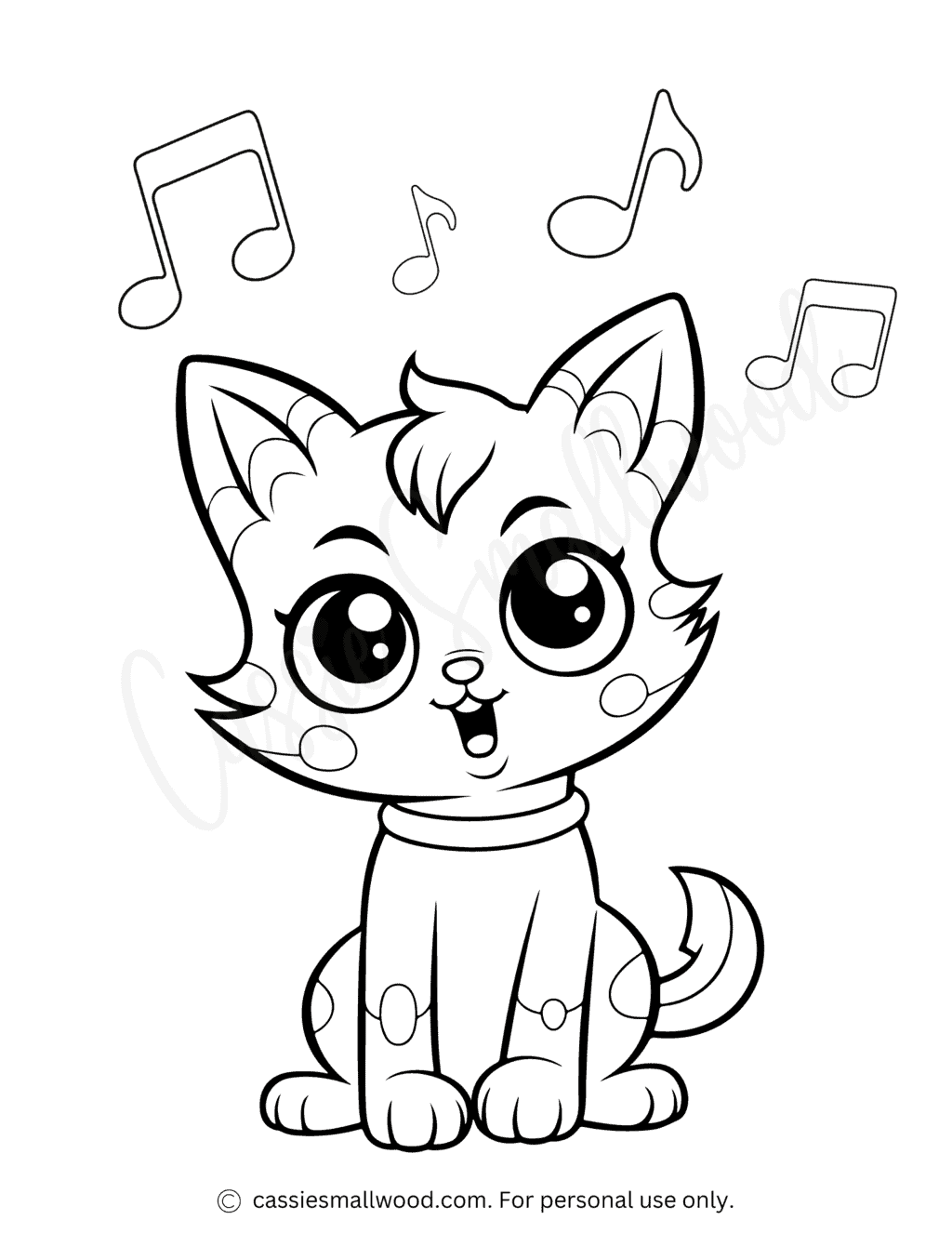 37 Cute Cat Coloring Pages - Cassie Smallwood