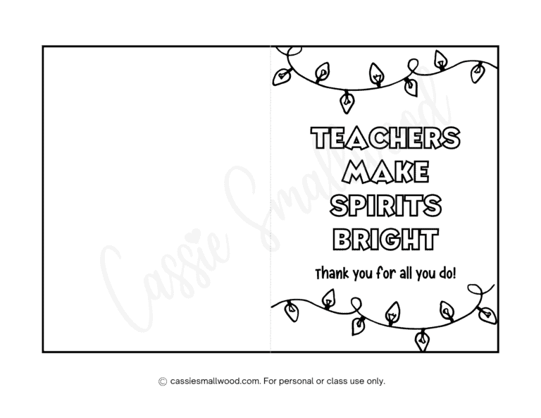 Cute & Funny Teacher Christmas Cards (Free Printable) - Cassie Smallwood