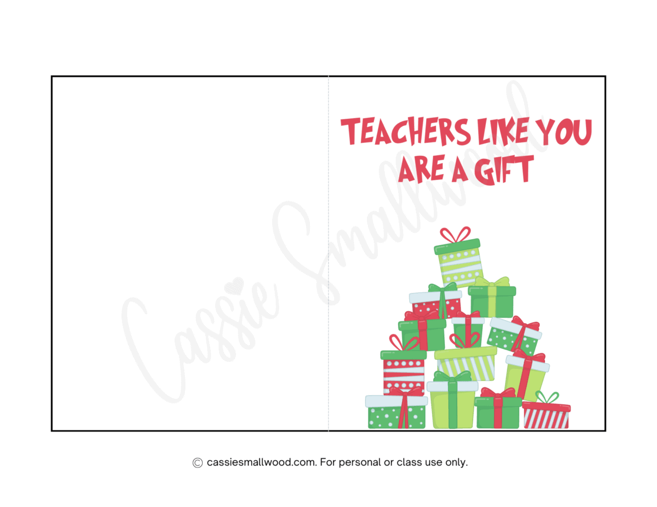 Cute & Funny Teacher Christmas Cards (Free Printable) - Cassie Smallwood