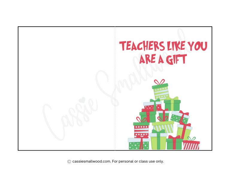 Cute & Funny Teacher Christmas Cards (Free Printable) - Cassie Smallwood