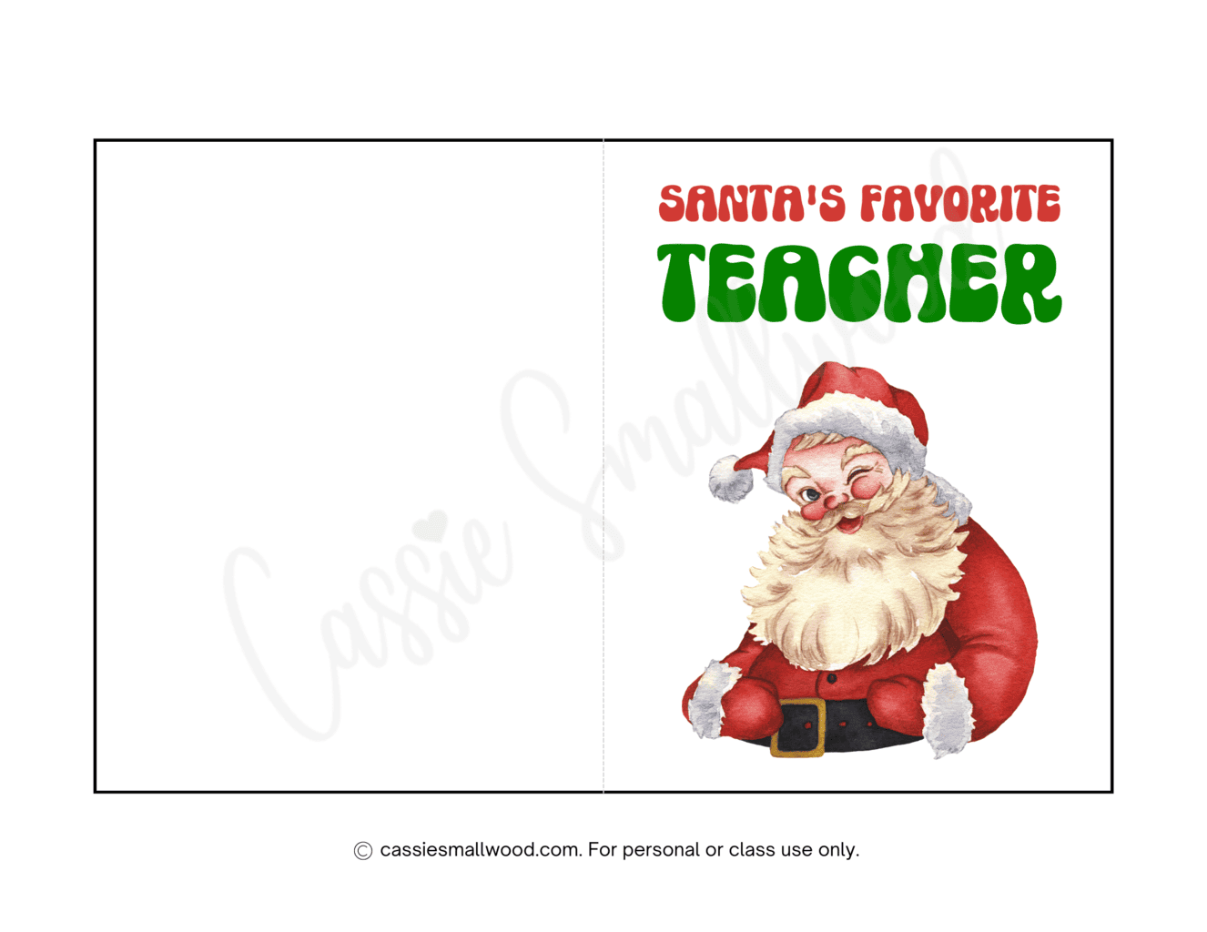 Cute & Funny Teacher Christmas Cards (Free Printable) - Cassie Smallwood