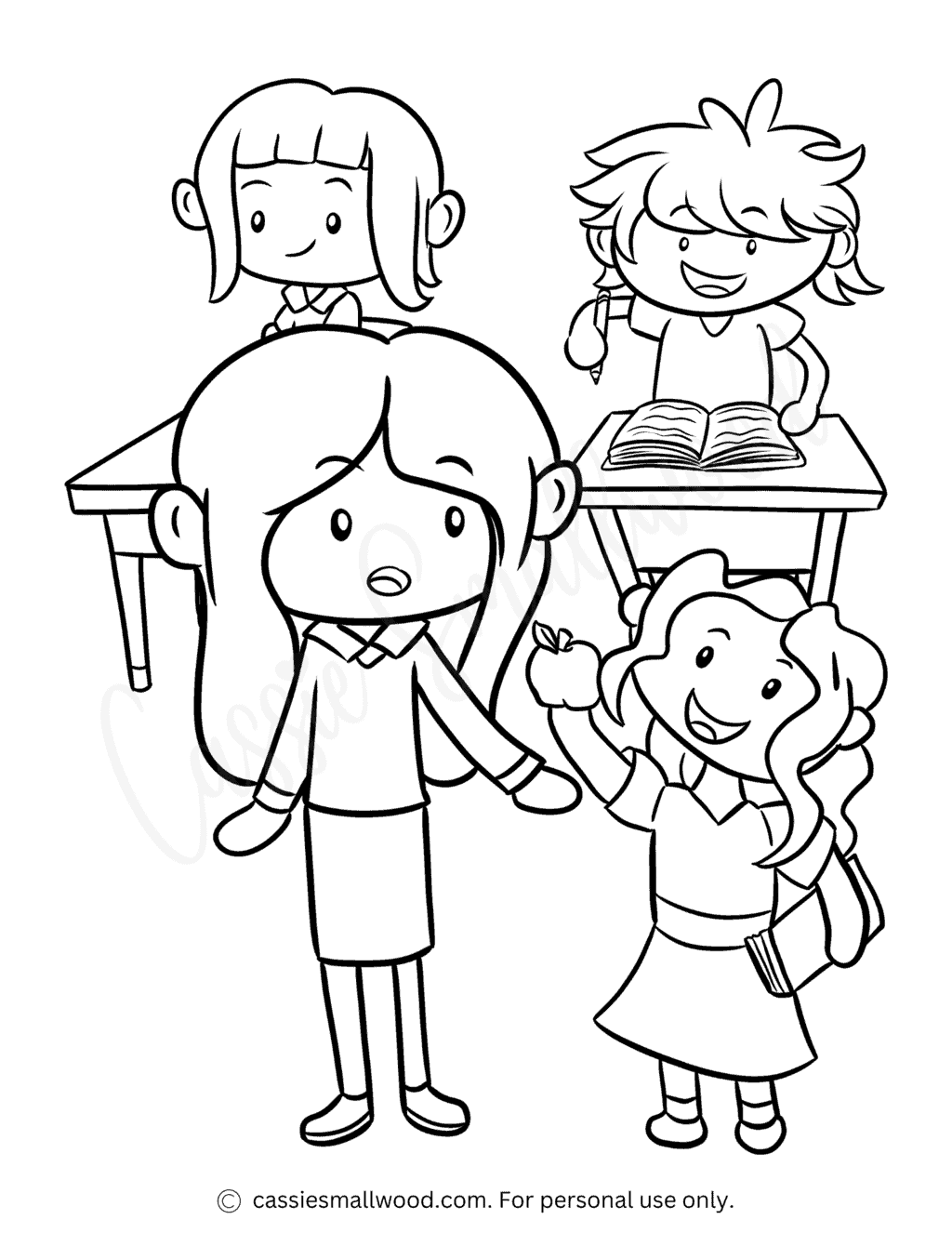 THE CUTEST School Coloring Pages - Cassie Smallwood