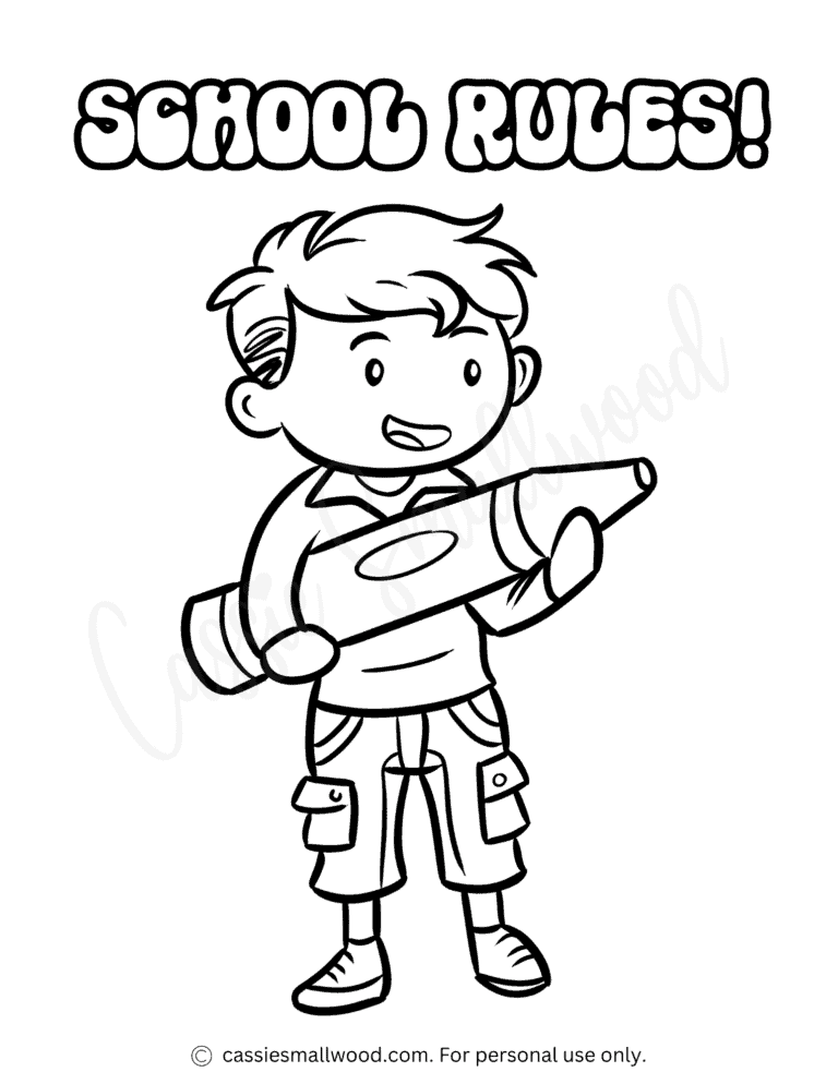 THE CUTEST School Coloring Pages - Cassie Smallwood
