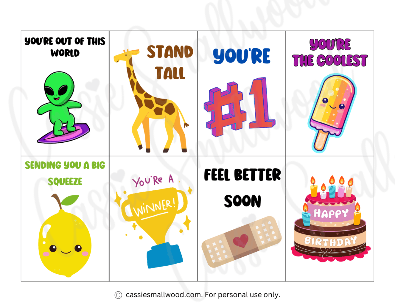 THE CUTEST Lunch Box Notes - Cassie Smallwood