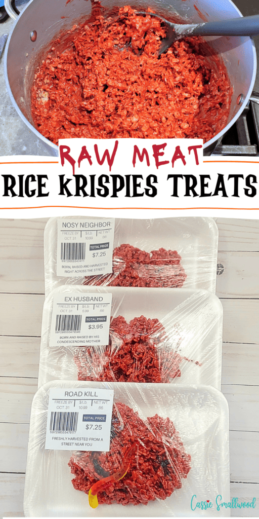 Spooky Raw Meat Rice Krispies Halloween Treats - Cassie Smallwood