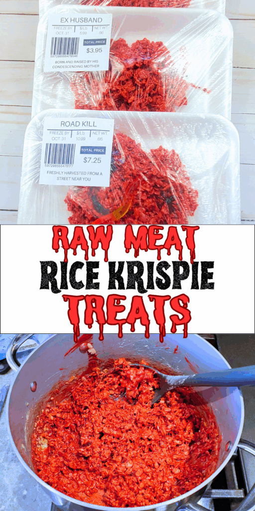 Spooky Raw Meat Rice Krispies Halloween Treats - Cassie Smallwood