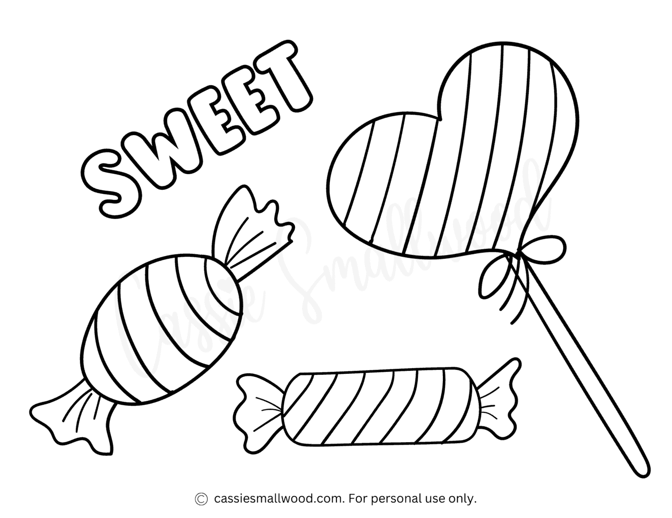 THE CUTEST Candy Coloring Pages - Cassie Smallwood