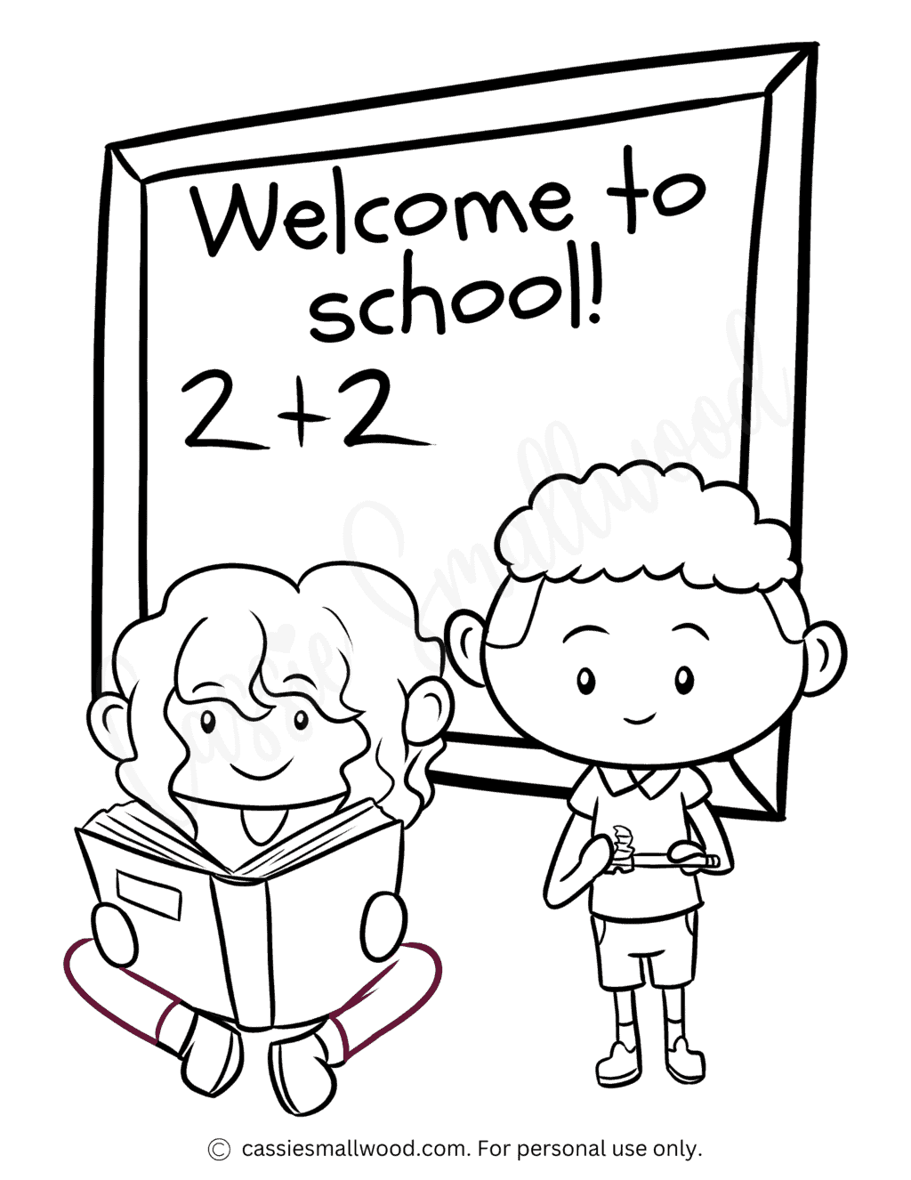 THE CUTEST School Coloring Pages - Cassie Smallwood