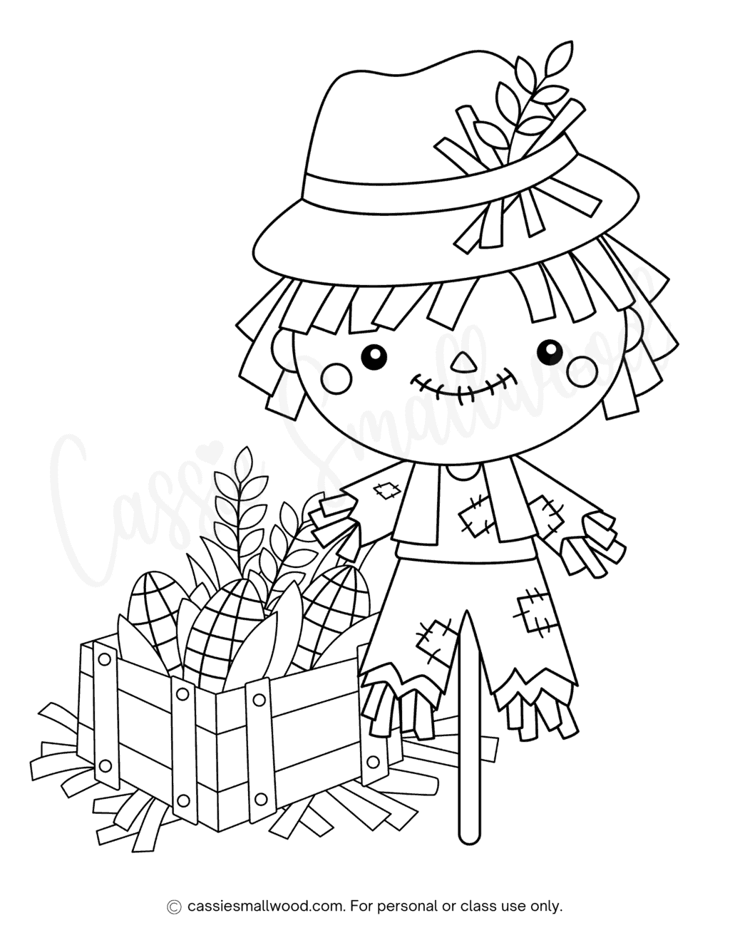 THE BEST Scarecrow Coloring Pages - Cassie Smallwood