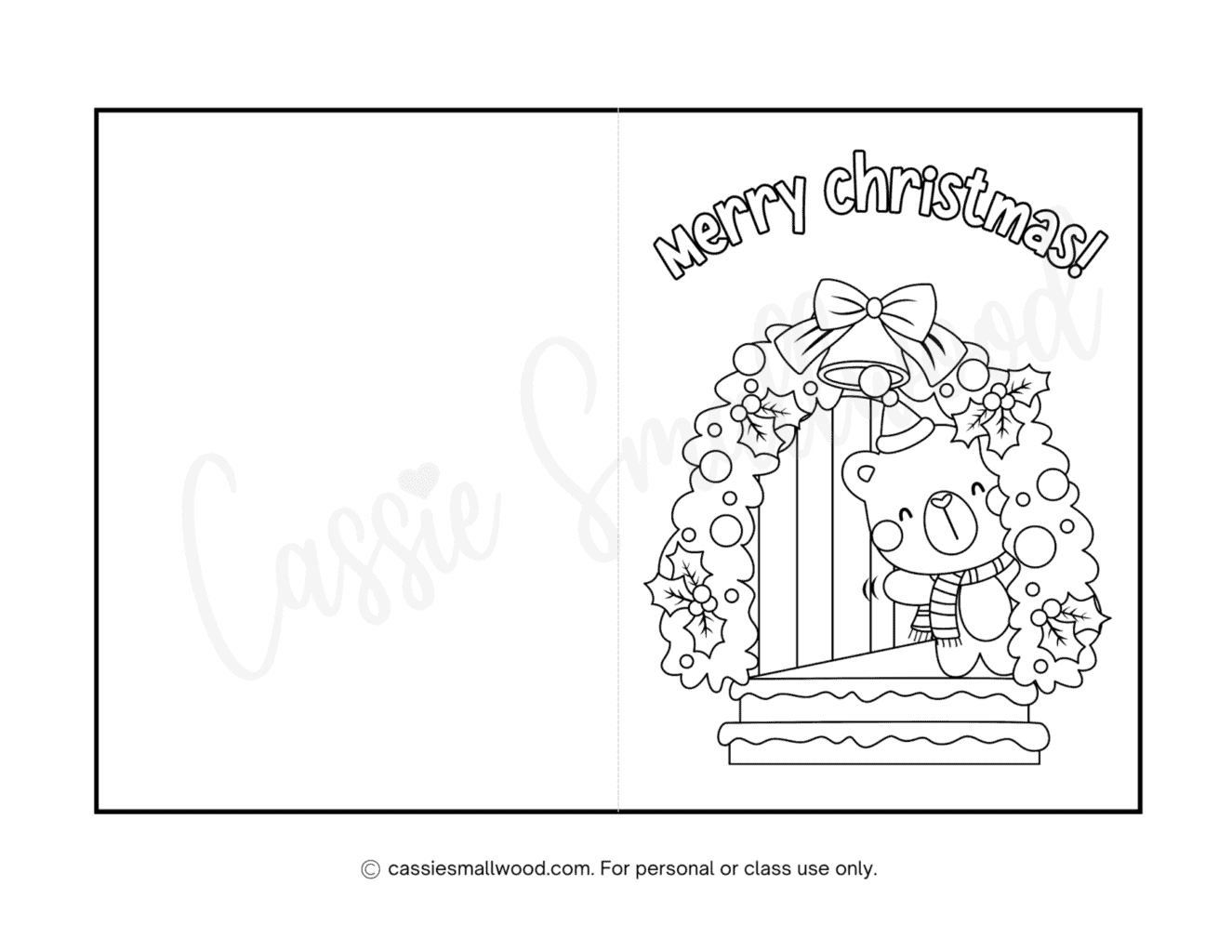 CUTE Christmas Cards To Color - Cassie Smallwood