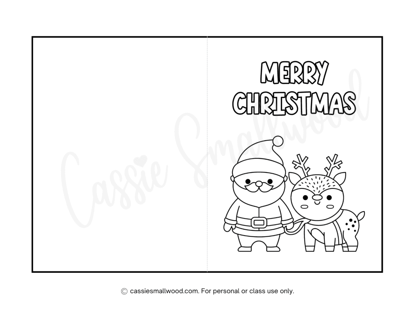 CUTE Christmas Cards To Color - Cassie Smallwood