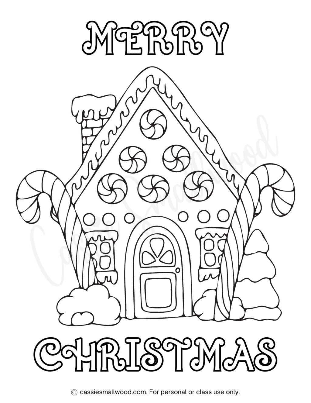 THE CUTEST Gingerbread House Coloring Pages - Cassie Smallwood