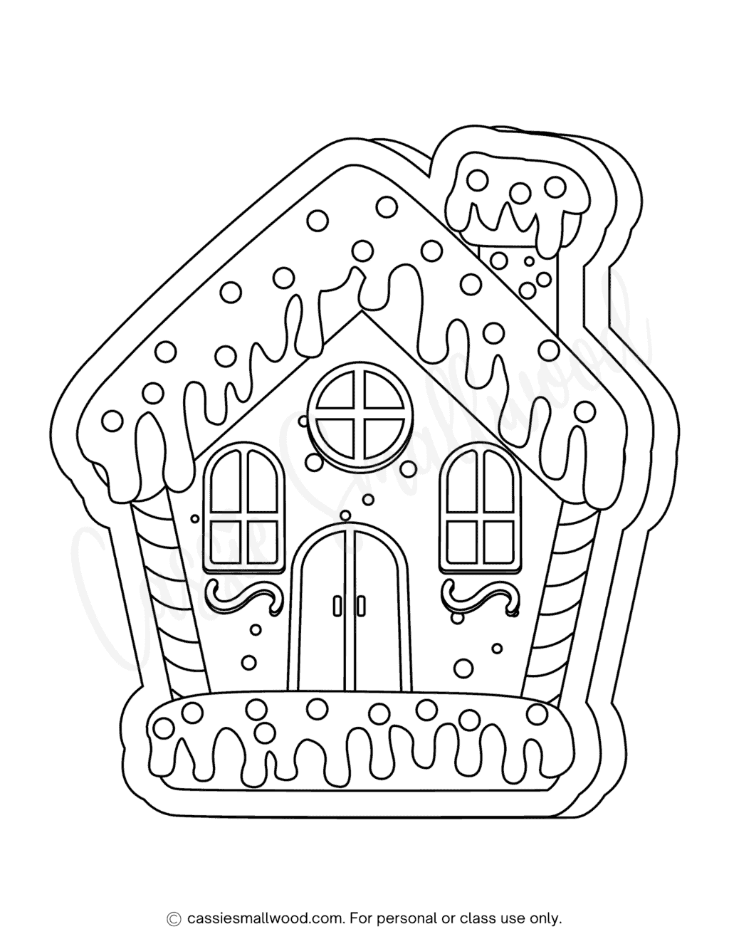 THE CUTEST Gingerbread House Coloring Pages - Cassie Smallwood