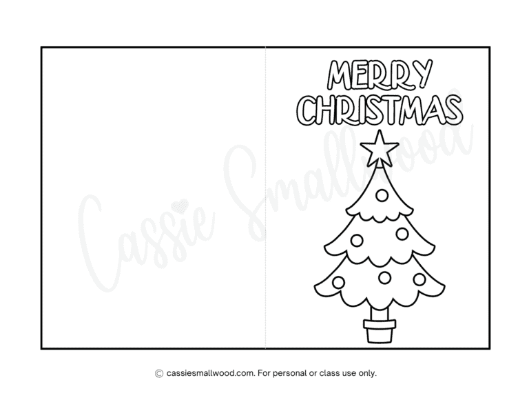 CUTE Christmas Cards To Color - Cassie Smallwood