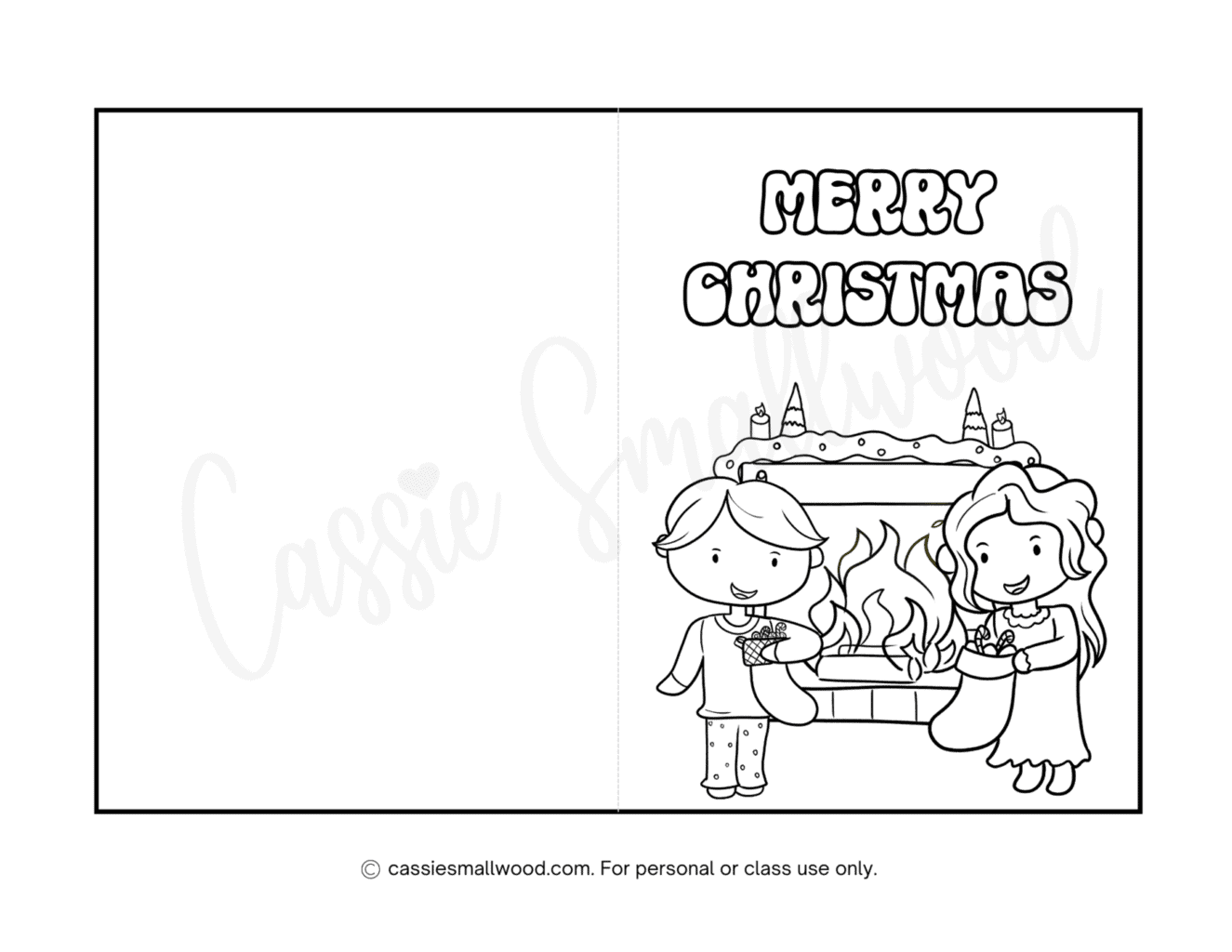 CUTE Christmas Cards To Color - Cassie Smallwood