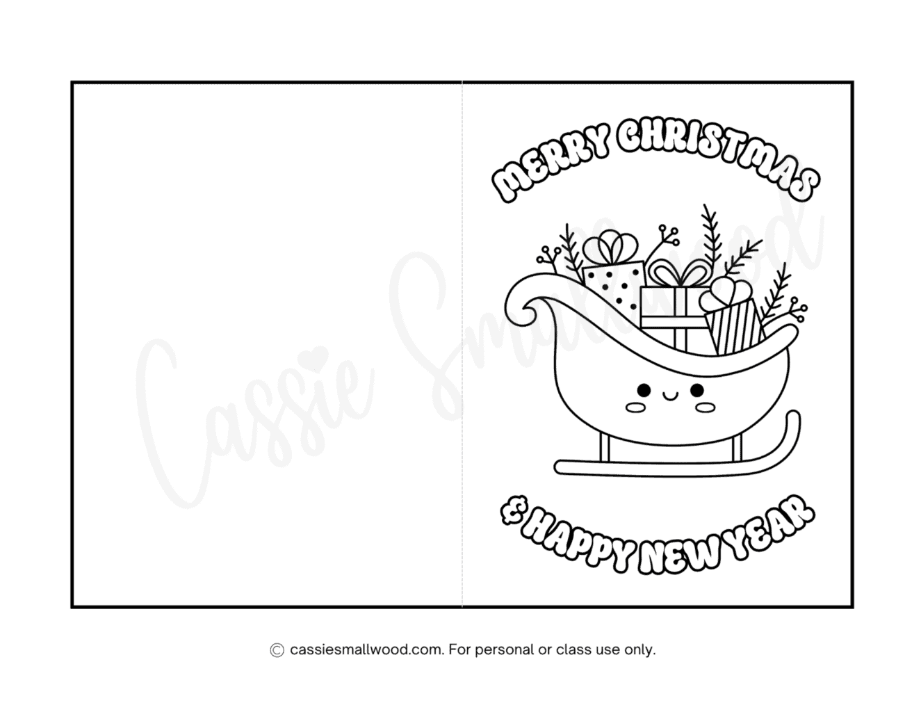 CUTE Christmas Cards To Color - Cassie Smallwood