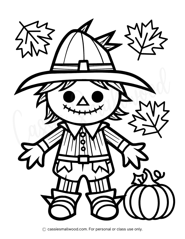 THE BEST Scarecrow Coloring Pages - Cassie Smallwood