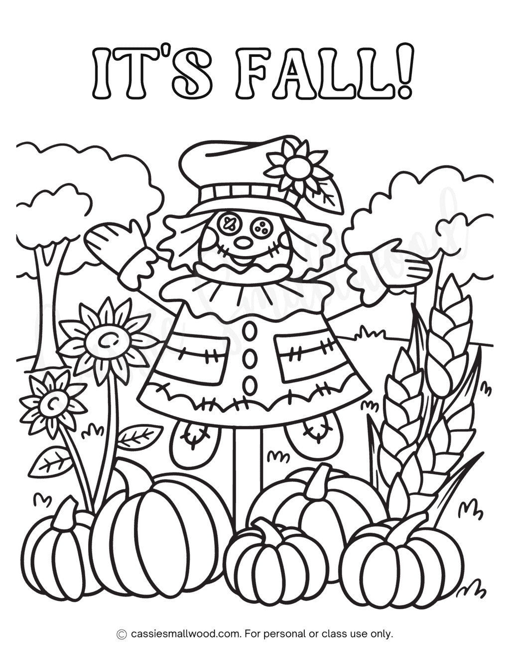 THE BEST Scarecrow Coloring Pages - Cassie Smallwood