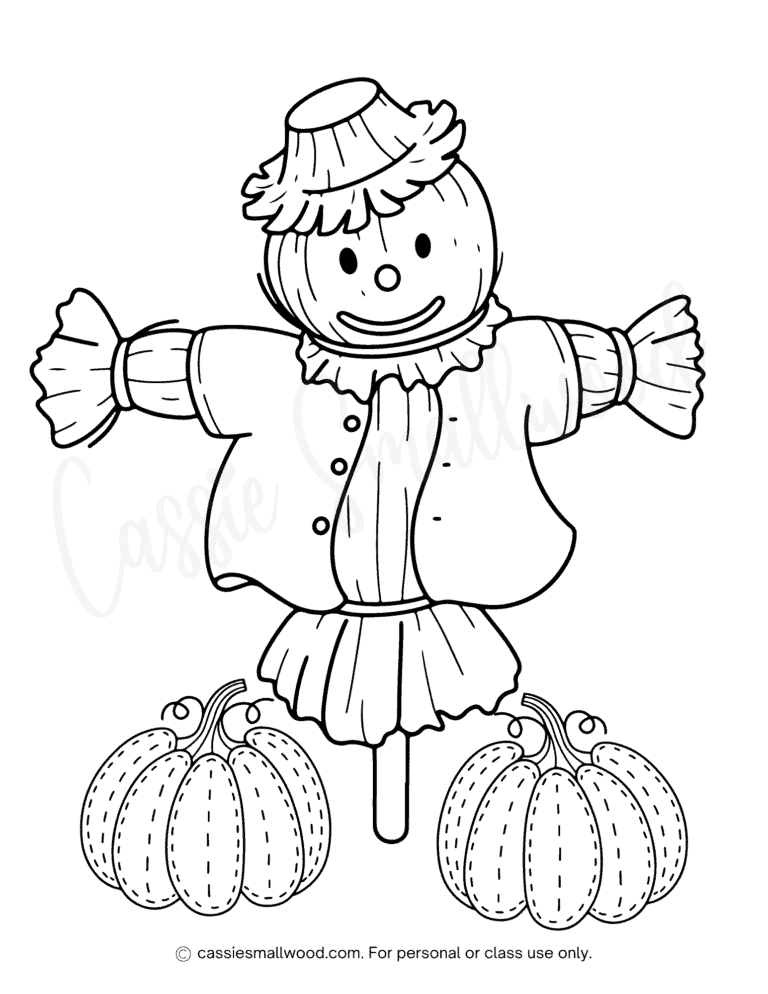 THE BEST Scarecrow Coloring Pages - Cassie Smallwood