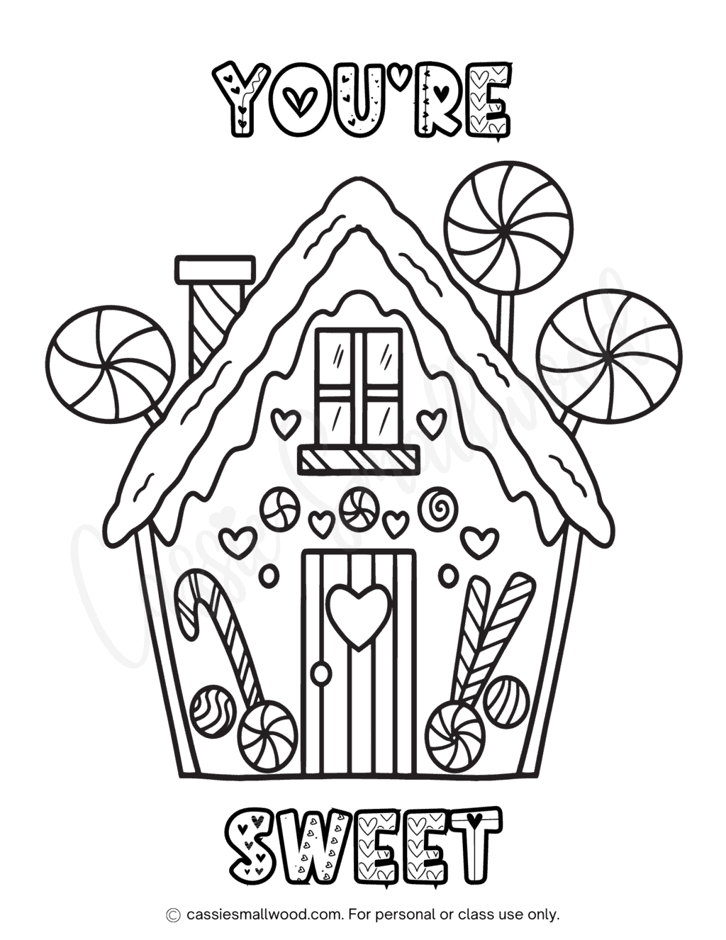 THE CUTEST Gingerbread House Coloring Pages - Cassie Smallwood