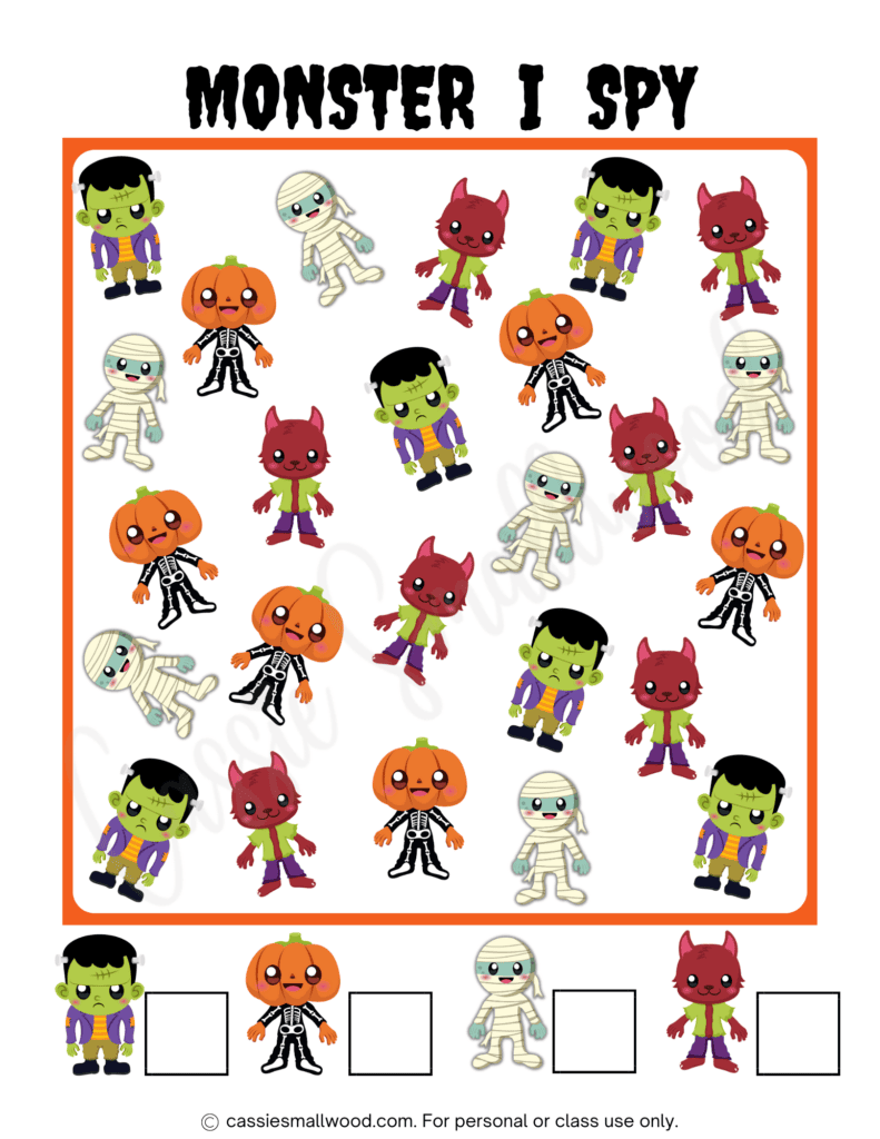 THE CUTEST Halloween I Spy Printables - Cassie Smallwood