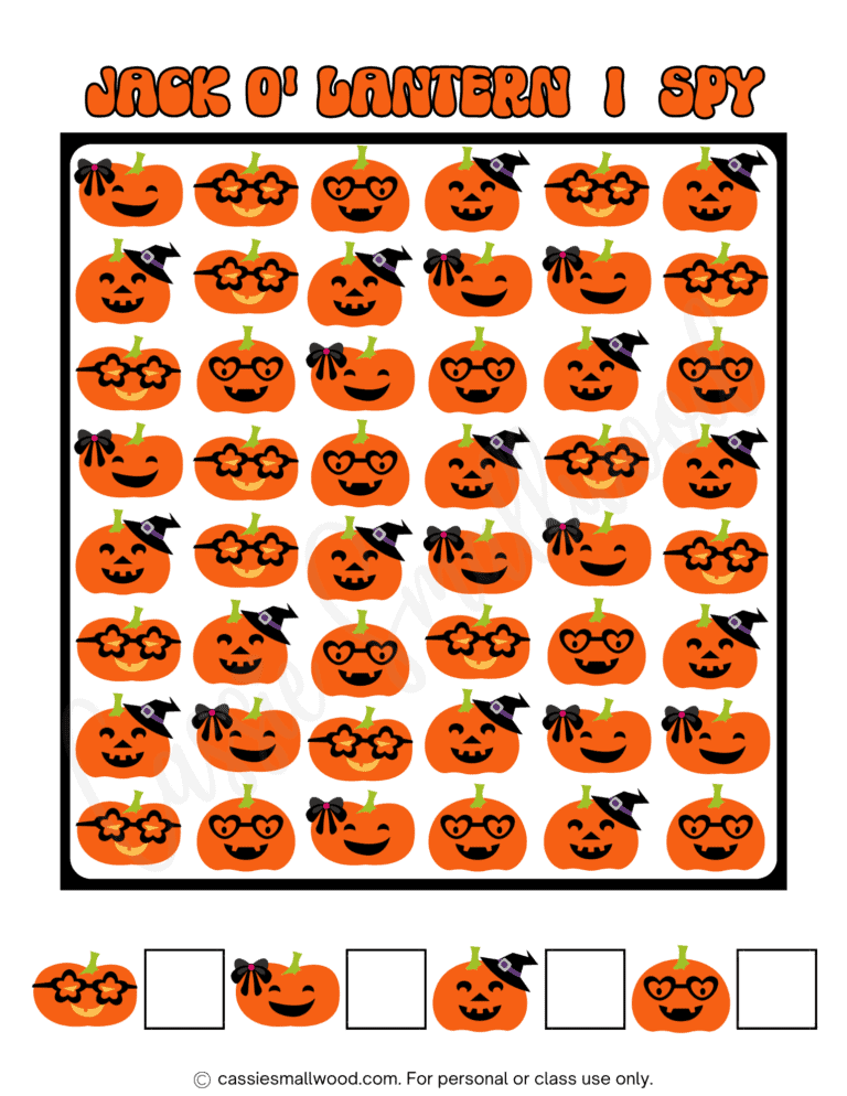 THE CUTEST Halloween I Spy Printables - Cassie Smallwood