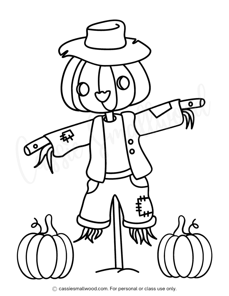 THE BEST Scarecrow Coloring Pages - Cassie Smallwood