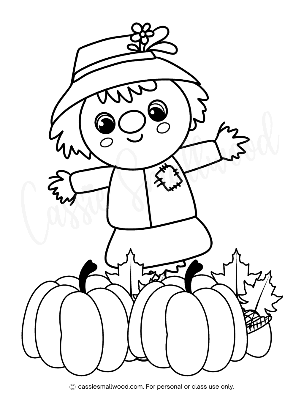 THE BEST Scarecrow Coloring Pages - Cassie Smallwood