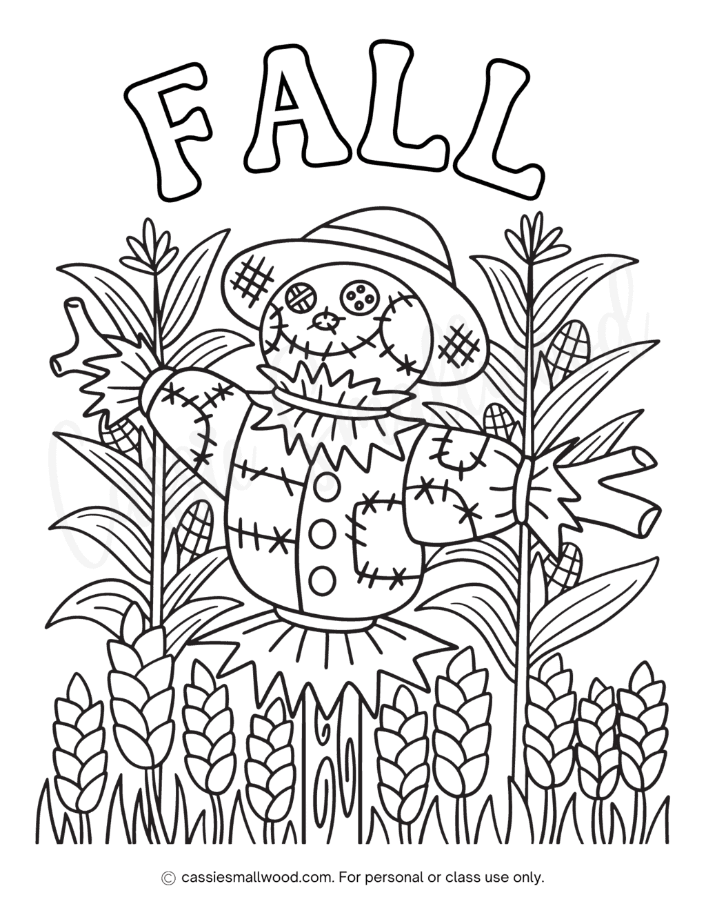 THE BEST Scarecrow Coloring Pages - Cassie Smallwood