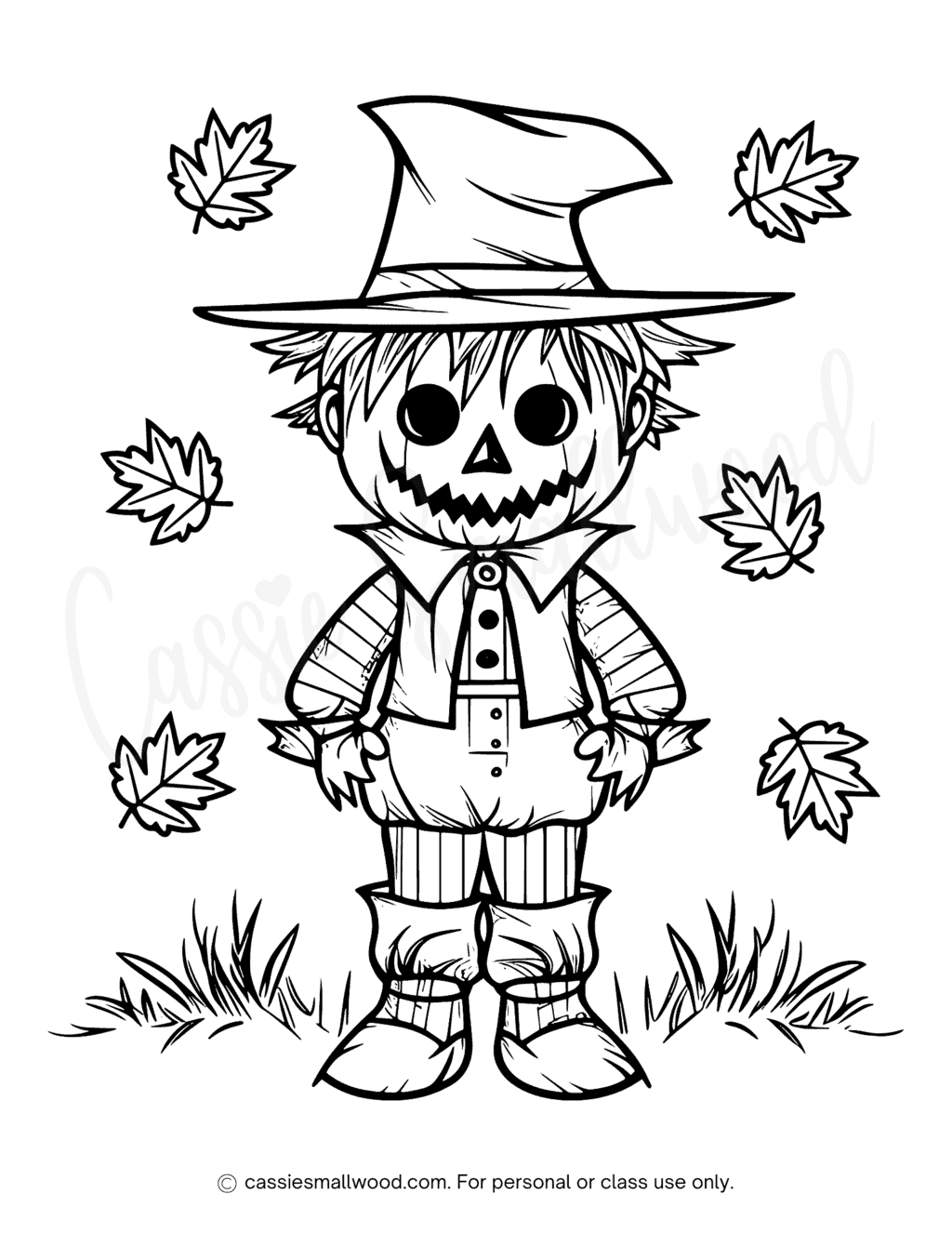 THE BEST Scarecrow Coloring Pages - Cassie Smallwood