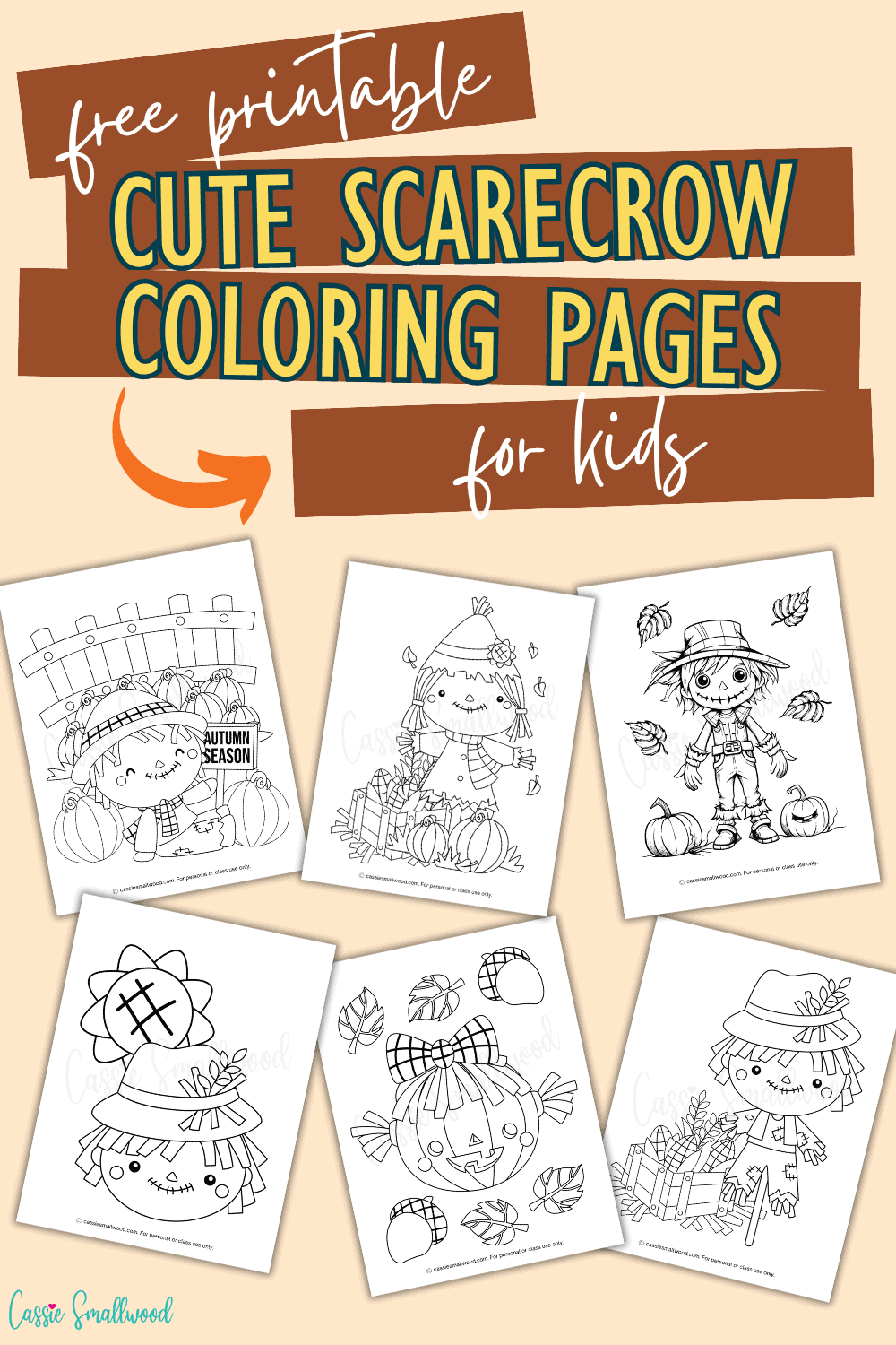 THE BEST Scarecrow Coloring Pages - Cassie Smallwood