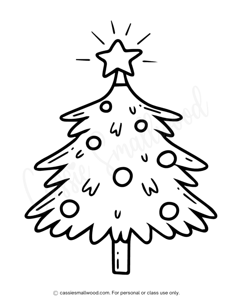 THE BEST Christmas Tree Coloring Pages - Cassie Smallwood