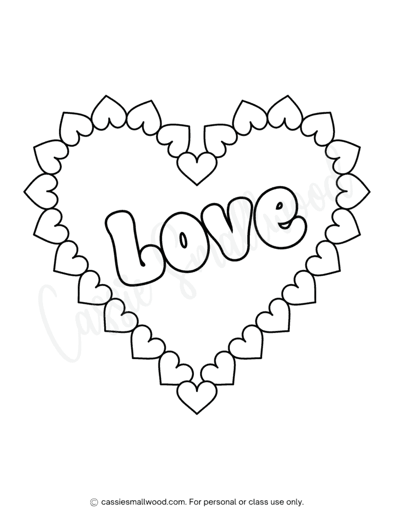 ADORABLE Heart Coloring Pages - Cassie Smallwood