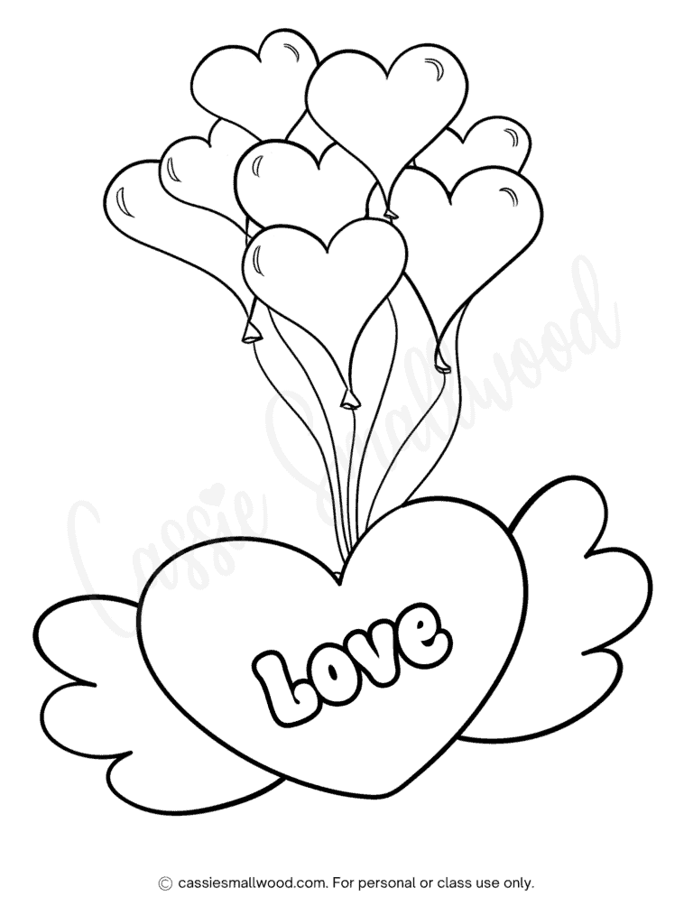 ADORABLE Heart Coloring Pages - Cassie Smallwood