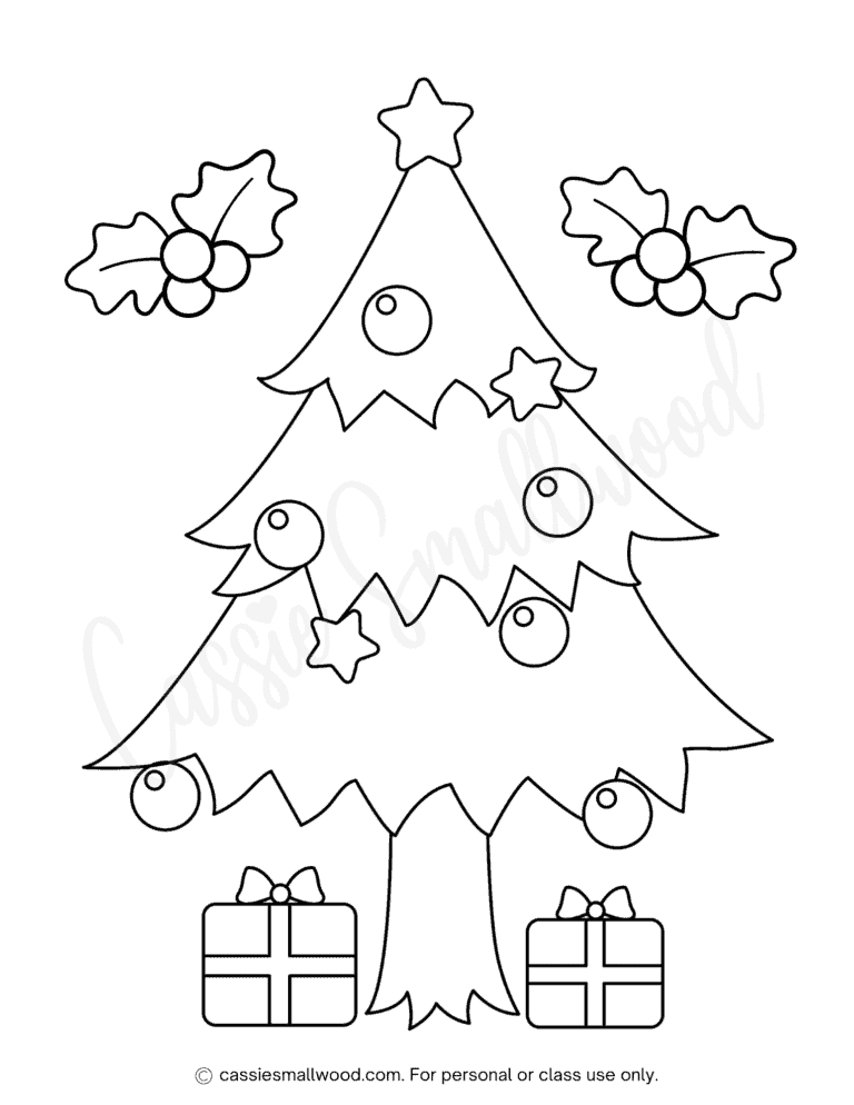 THE BEST Christmas Tree Coloring Pages - Cassie Smallwood