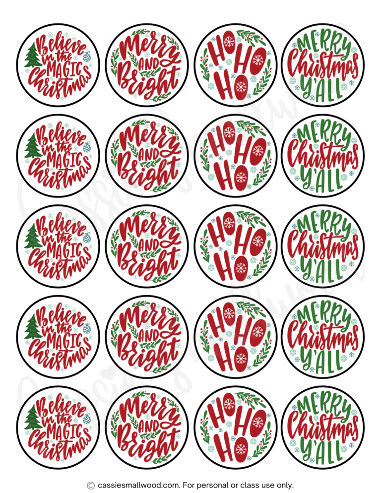 400+ CUTEST Printable Christmas Tags (Free PDF) - Cassie Smallwood